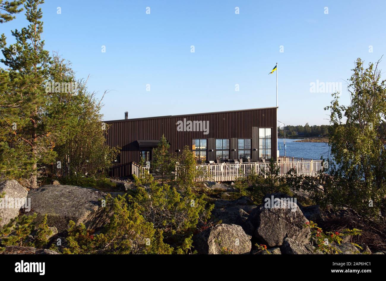 NORDMALING, SWEDEN ON SEPTEMBER 01, 2019. Early morning at Café Lotsen ...