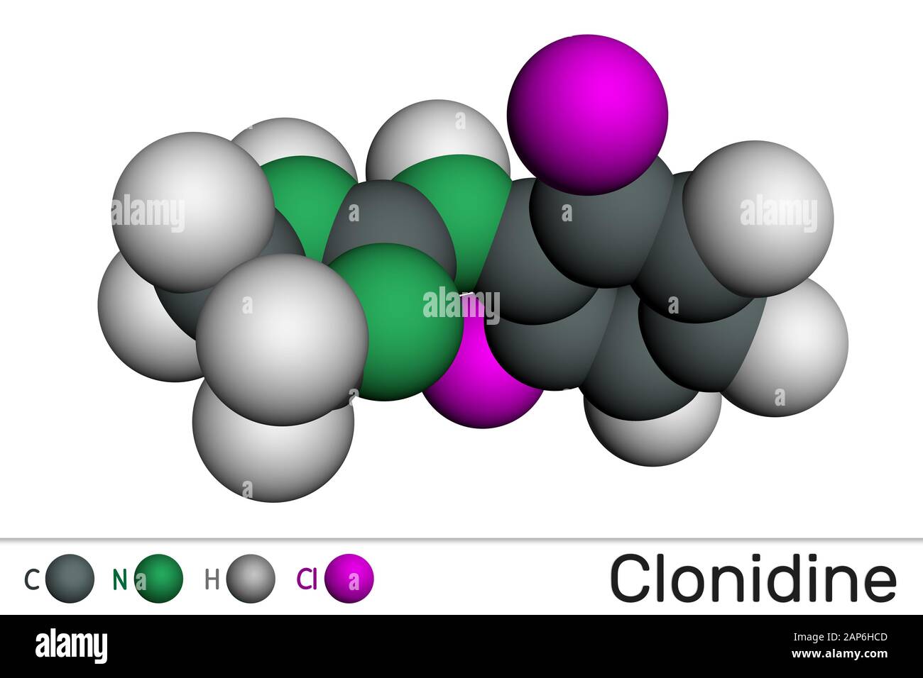 Clonidine molecule. It is useful for the treatment of hypertension ...