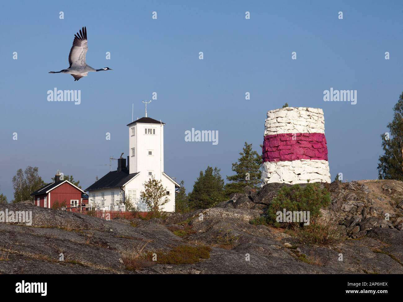 NORDMALING, SWEDEN ON SEPTEMBER 01, 2019. View of a former lighthouse ...