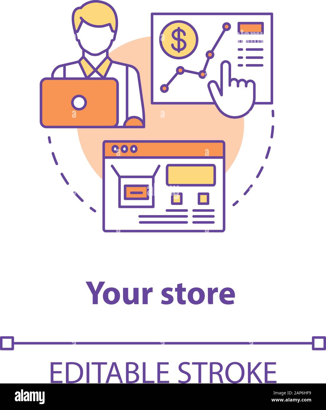 Your store concept icon. Entrepreneurship idea thin line illustration ...