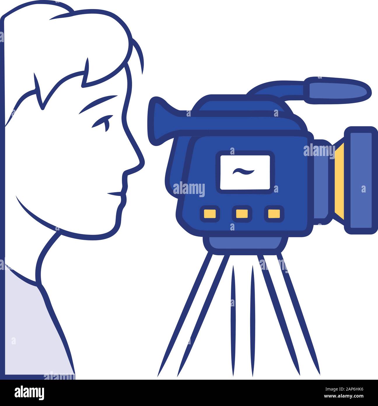 Filming cameraman journalist Stock Vector Images - Alamy