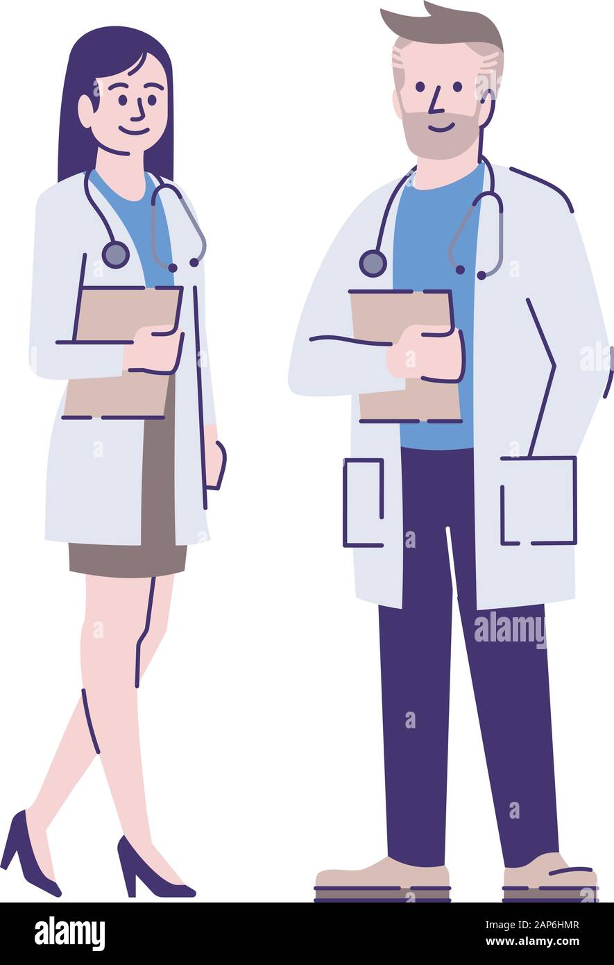 Doctors colleagues flat vector character. Therapists, general ...