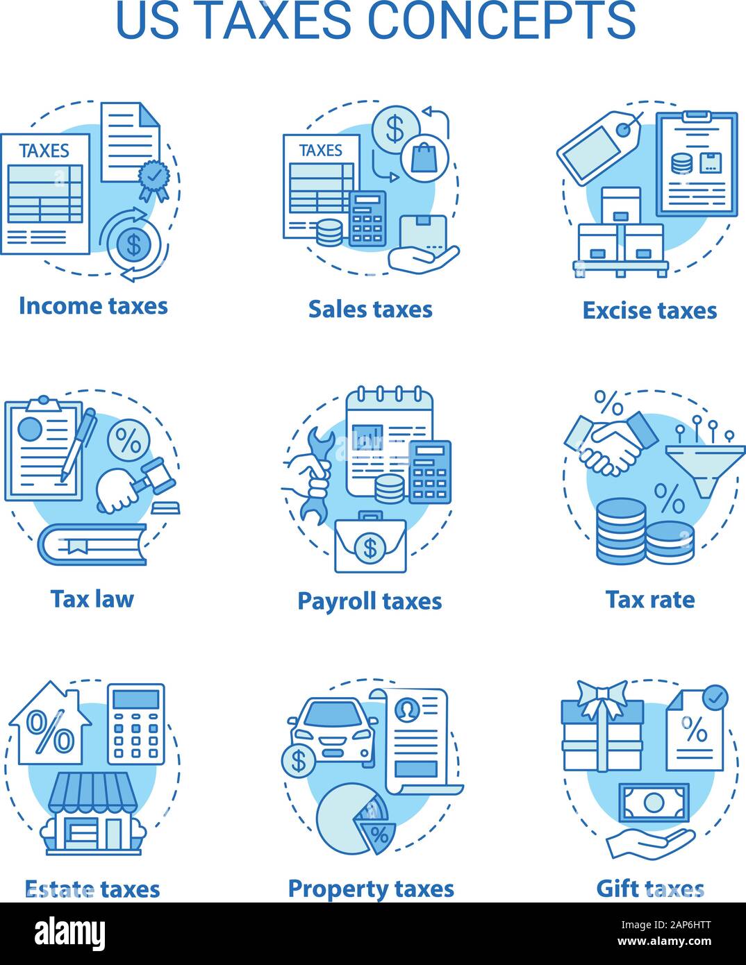 Tax account line icons Stock Vector Images - Alamy