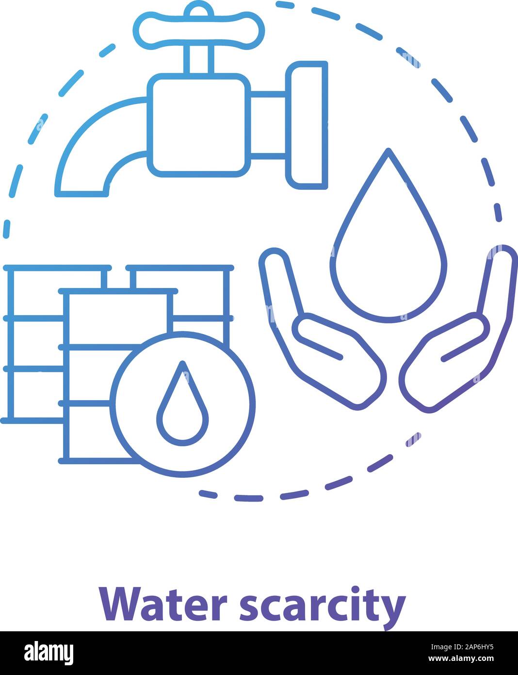 Water scarcity concept icon. Lack of clean drinking pure water idea ...