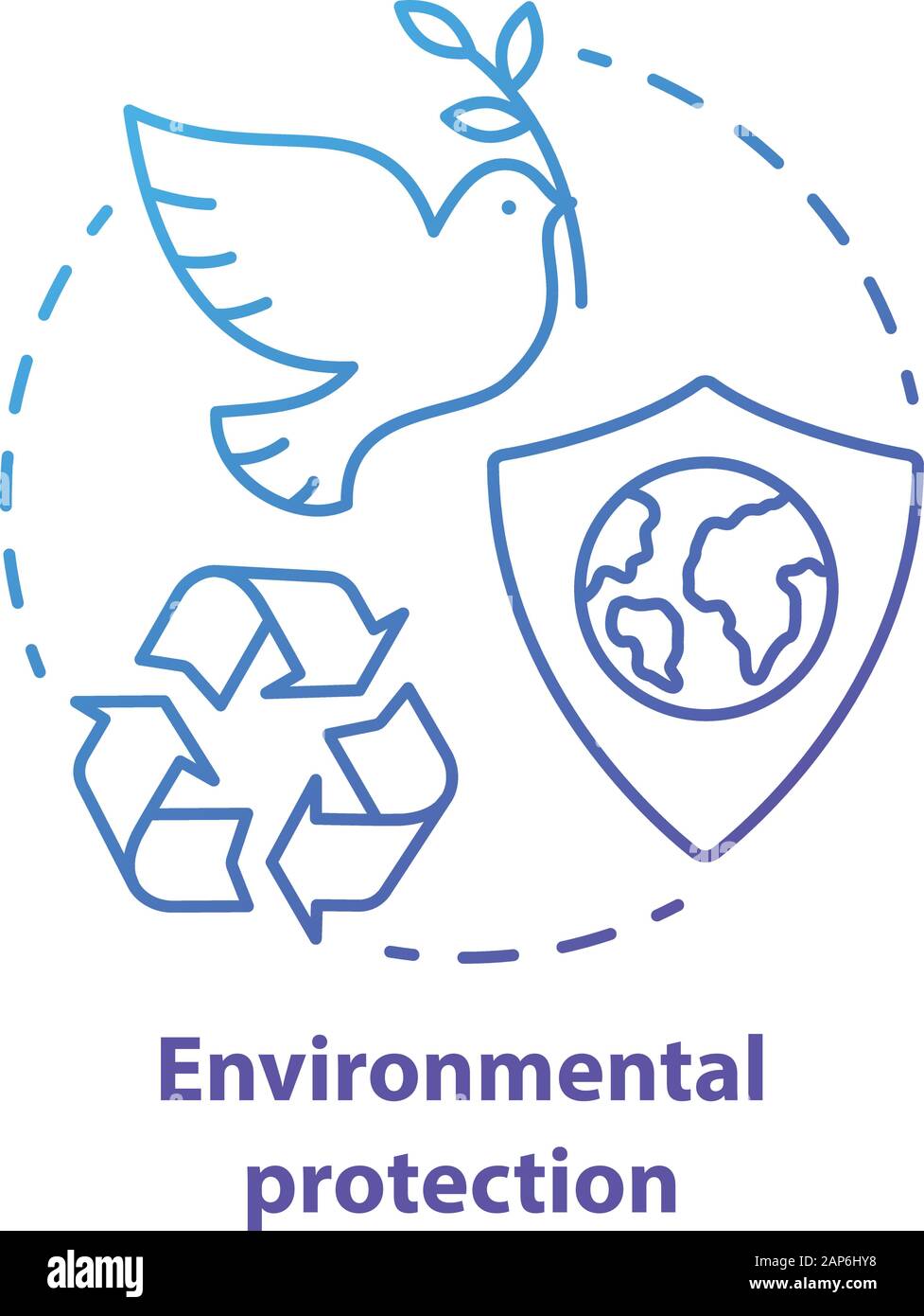 Environmental protection concept icon. Nature care idea thin line ...
