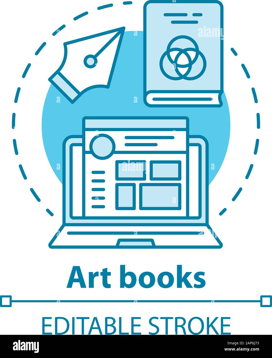 Art books concept icon. Graphic design literature idea thin line ...