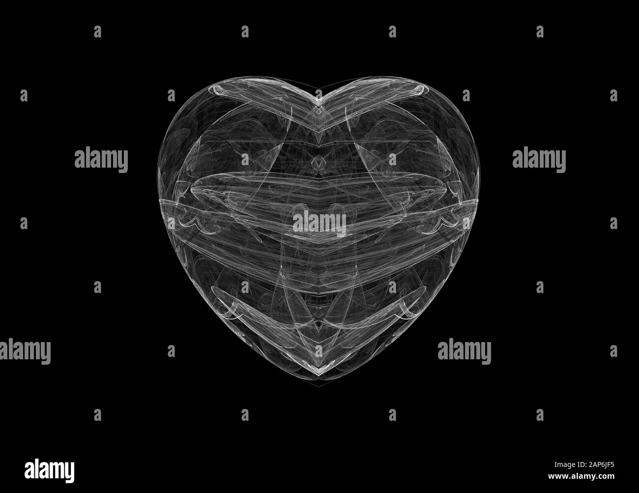 Fractal heart Black and White Stock Photos & Images - Alamy