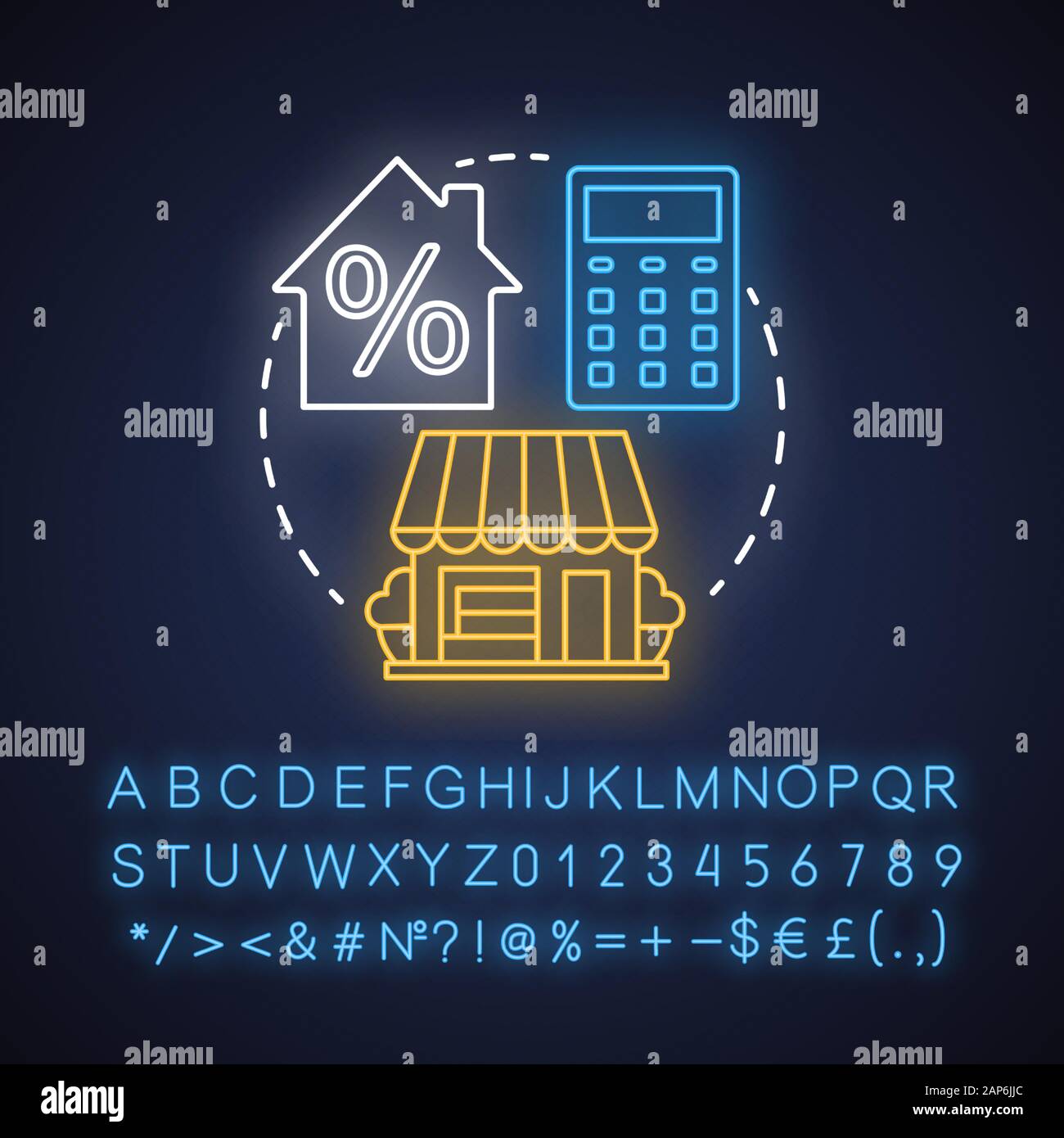 Estate taxes neon light concept icon. Financial levy idea. Inheritance ...