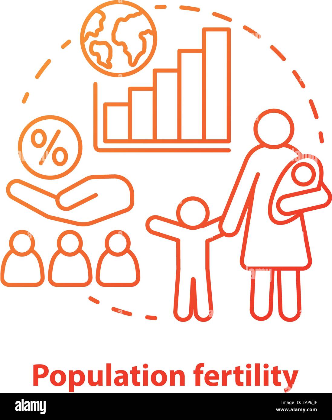 Population fertility concept icon. Birthrate idea thin line ...