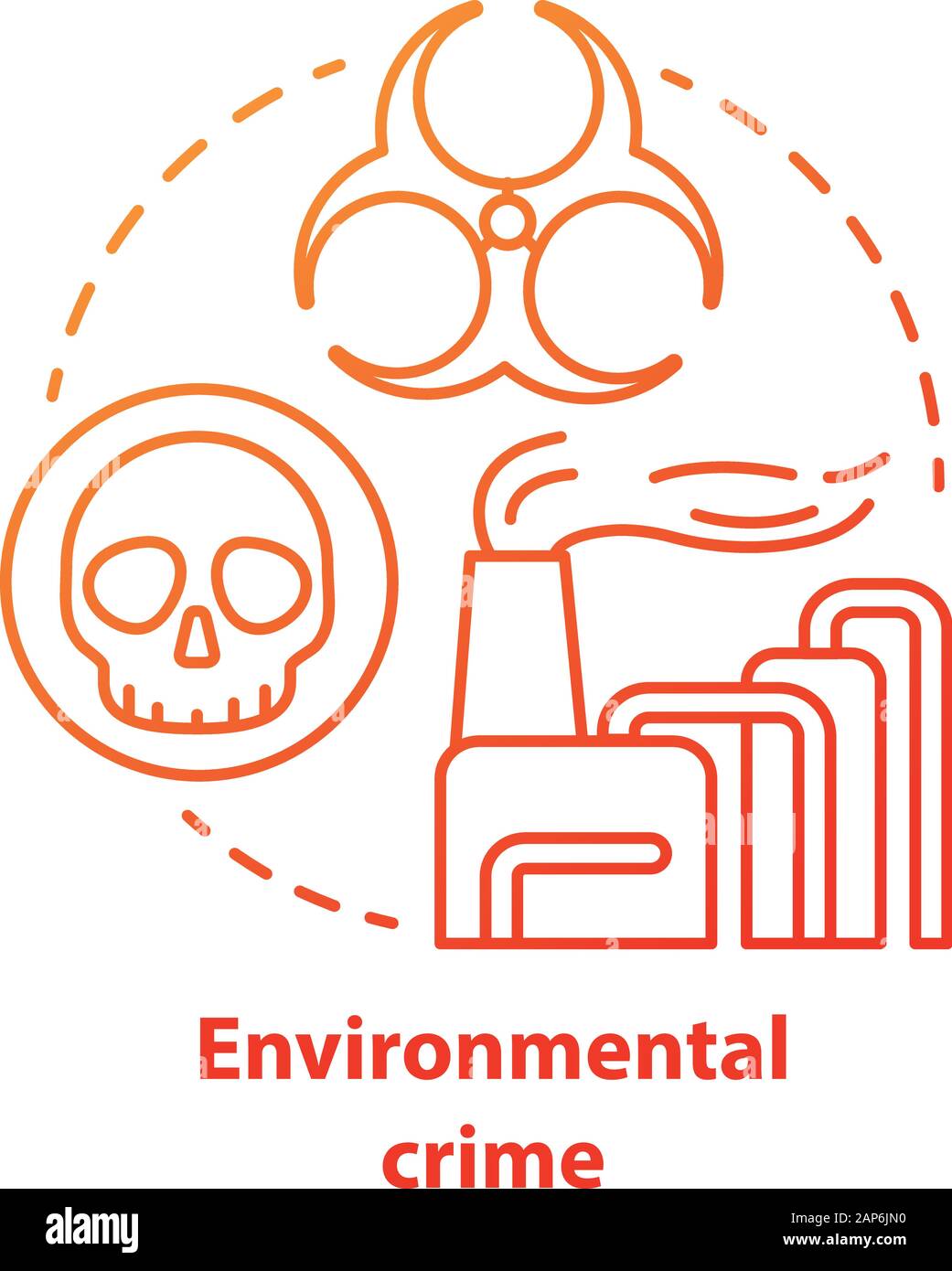Environmental crime concept icon. Ecological disaster idea thin line ...