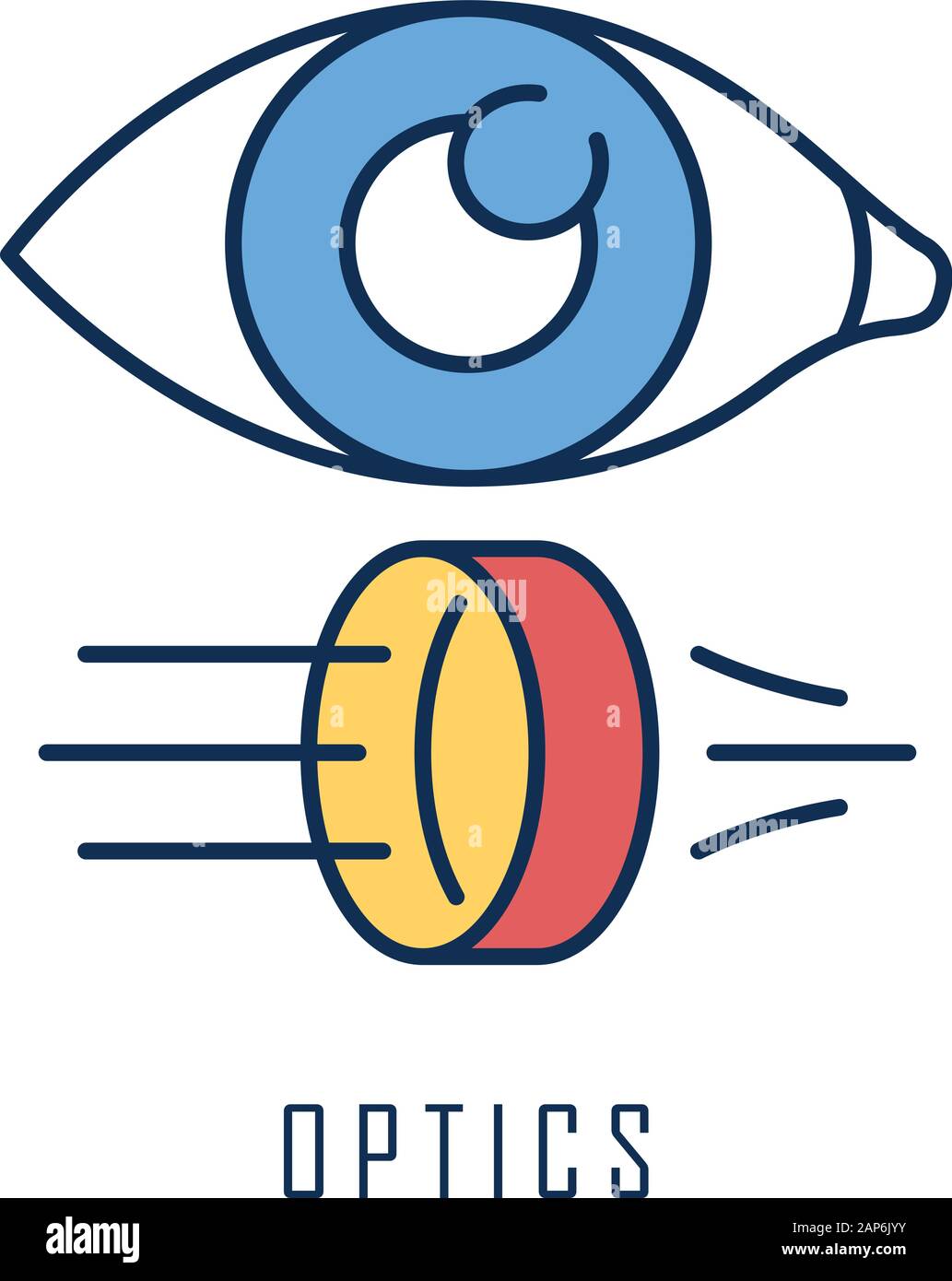Optics color icon. Light physics branch. Optometry and ophthalmology ...