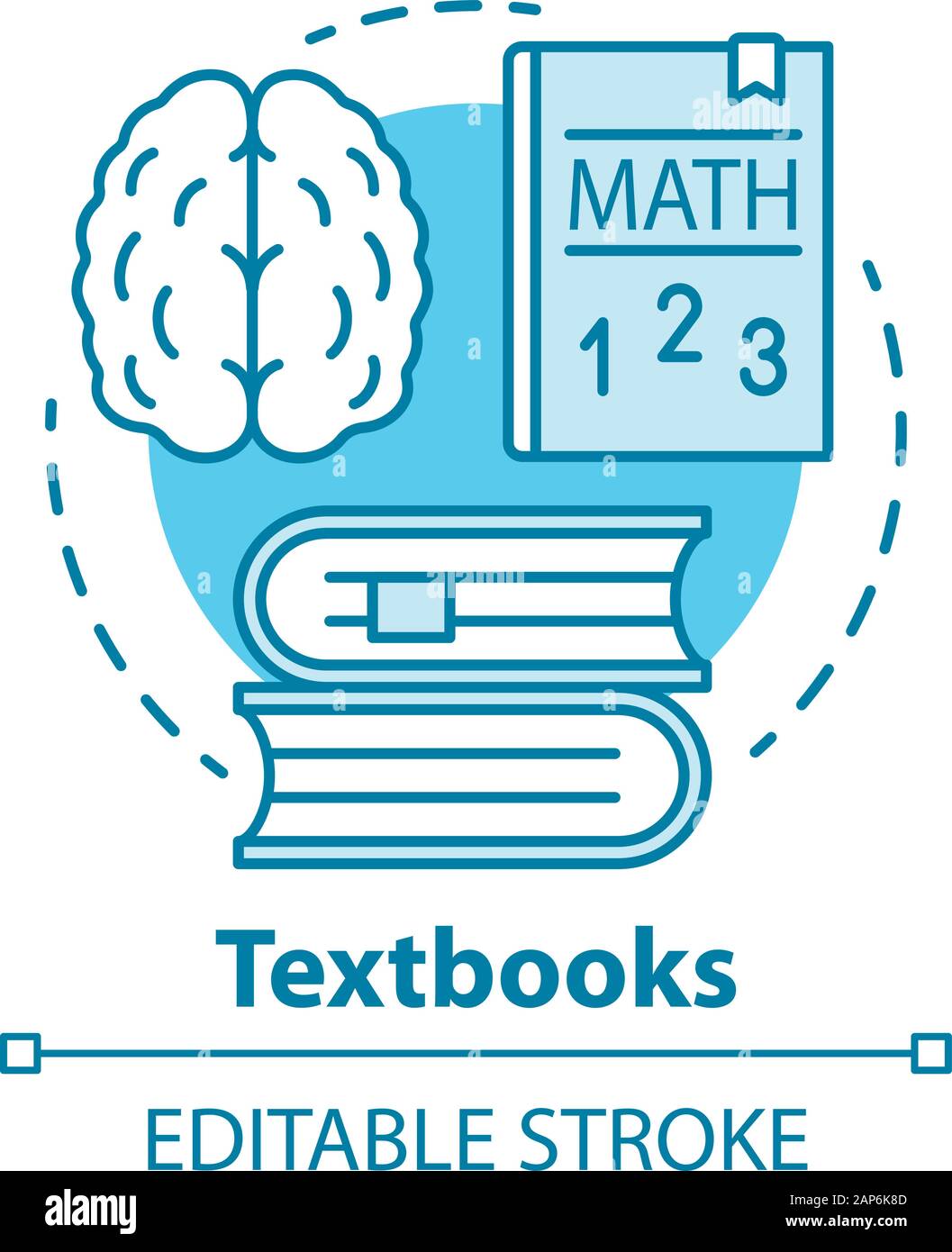 Textbooks concept icon. Educational literature idea thin line ...
