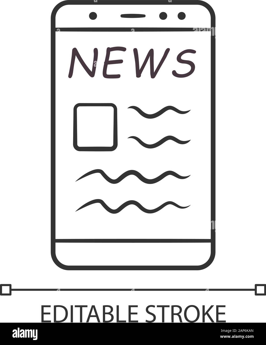 Online news linear icon. Electronic newspaper mobile app. News websites ...