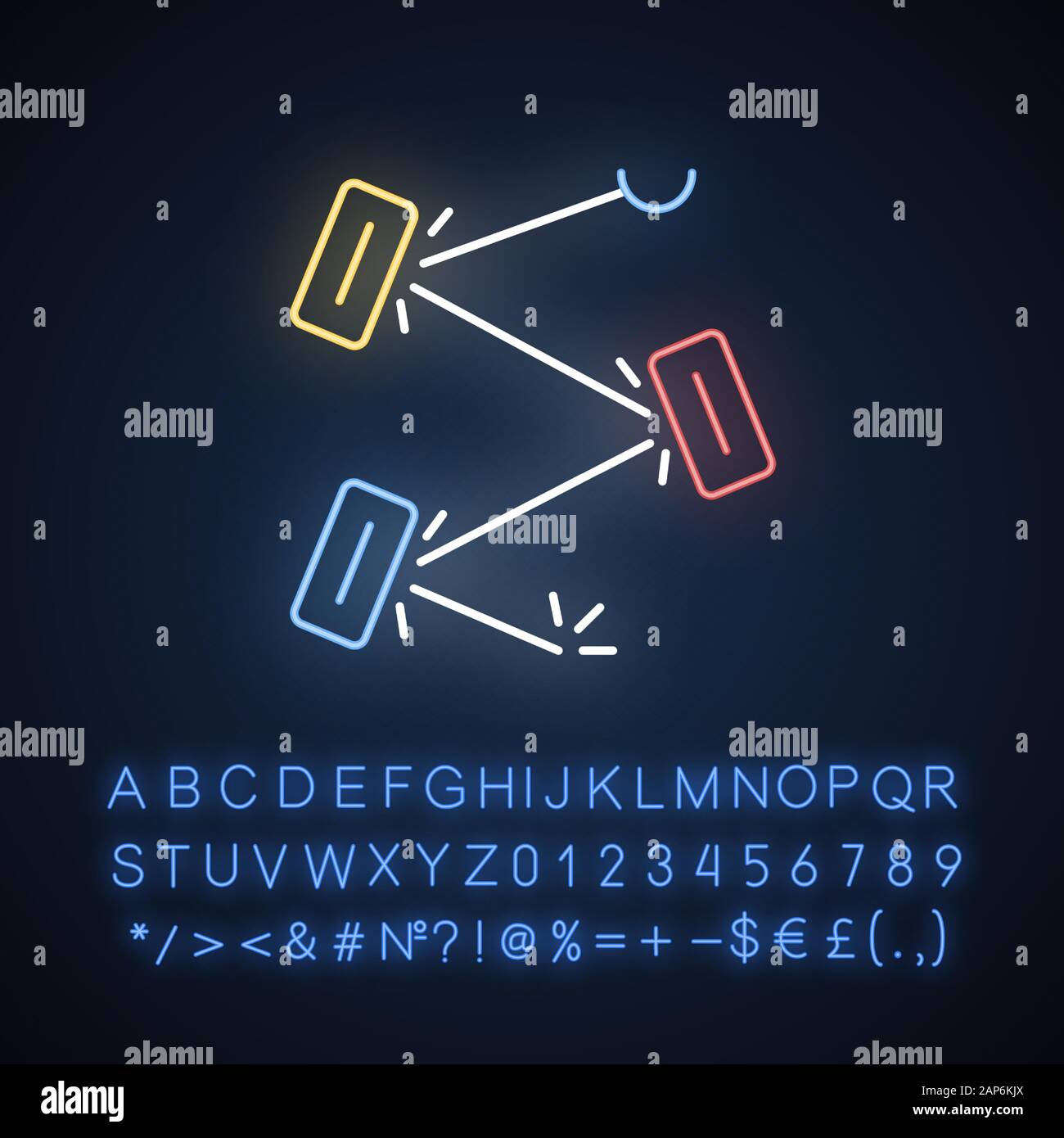 Laser physics neon light icon. Optics branch. Quantum electronics ...