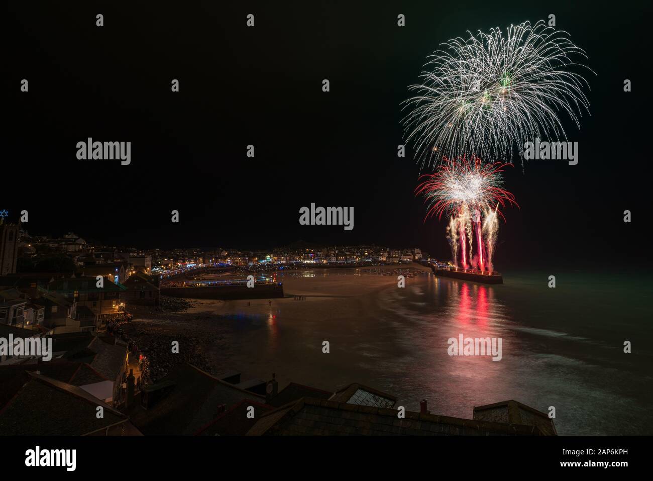 St Ives New Years Fireworks (1 Stock Photo - Alamy