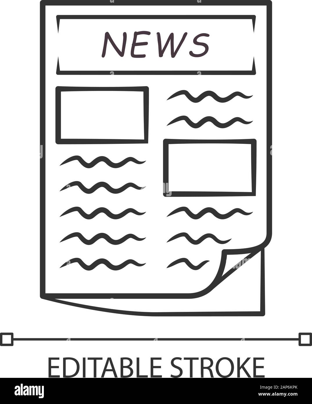 Newspaper linear icon. Periodical publication. Daily news journal ...
