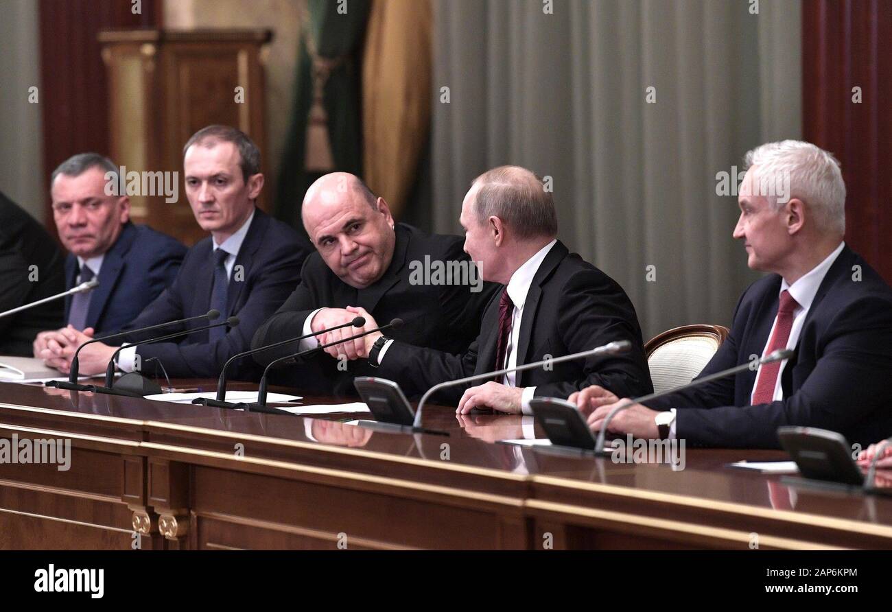 January 21, 2020. - Russia, Moscow. - Russian Prime Minister Mikhail ...