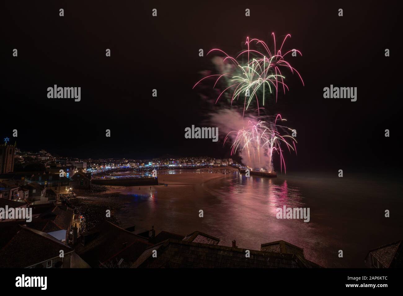 St Ives New Years Fireworks (2 Stock Photo - Alamy