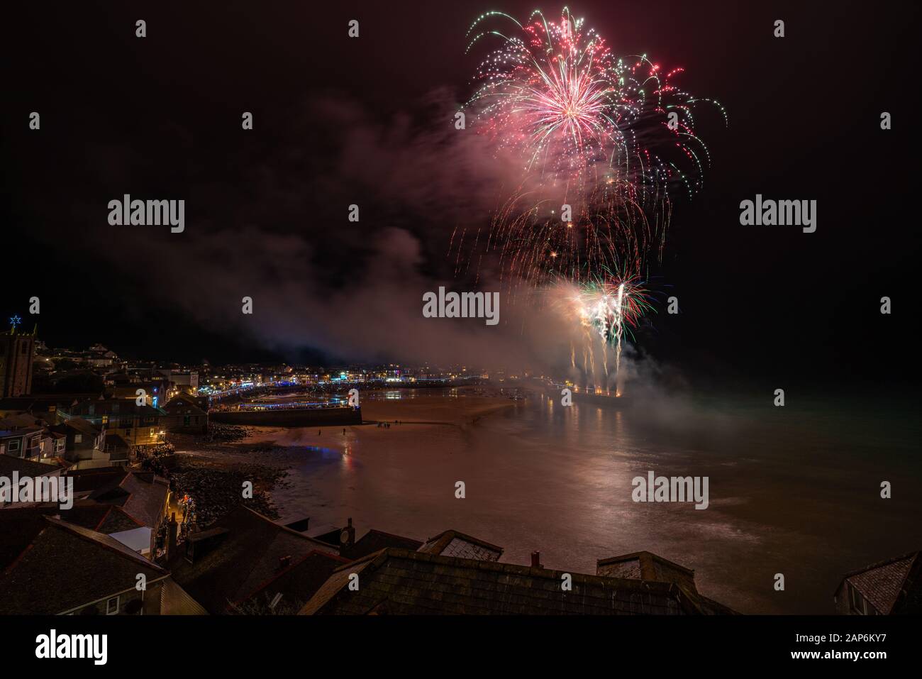 St Ives New Years Fireworks (6 Stock Photo - Alamy