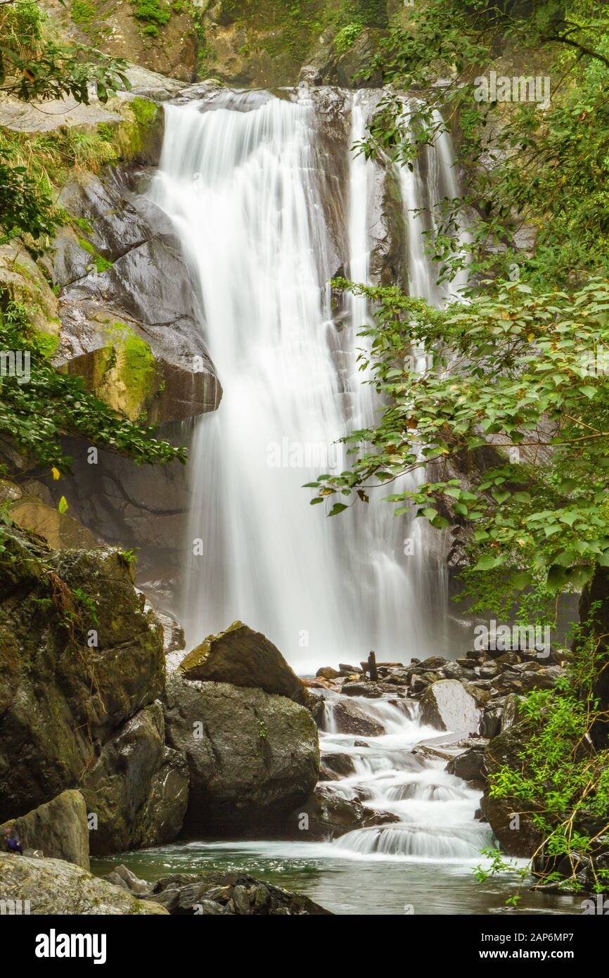 Waterfall with stream and rocks in rainforest Stock Photo - Alamy