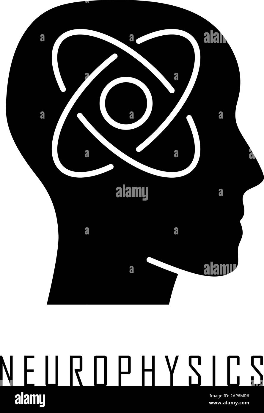 Neurophysics glyph icon. Nervous system, human brain studying ...