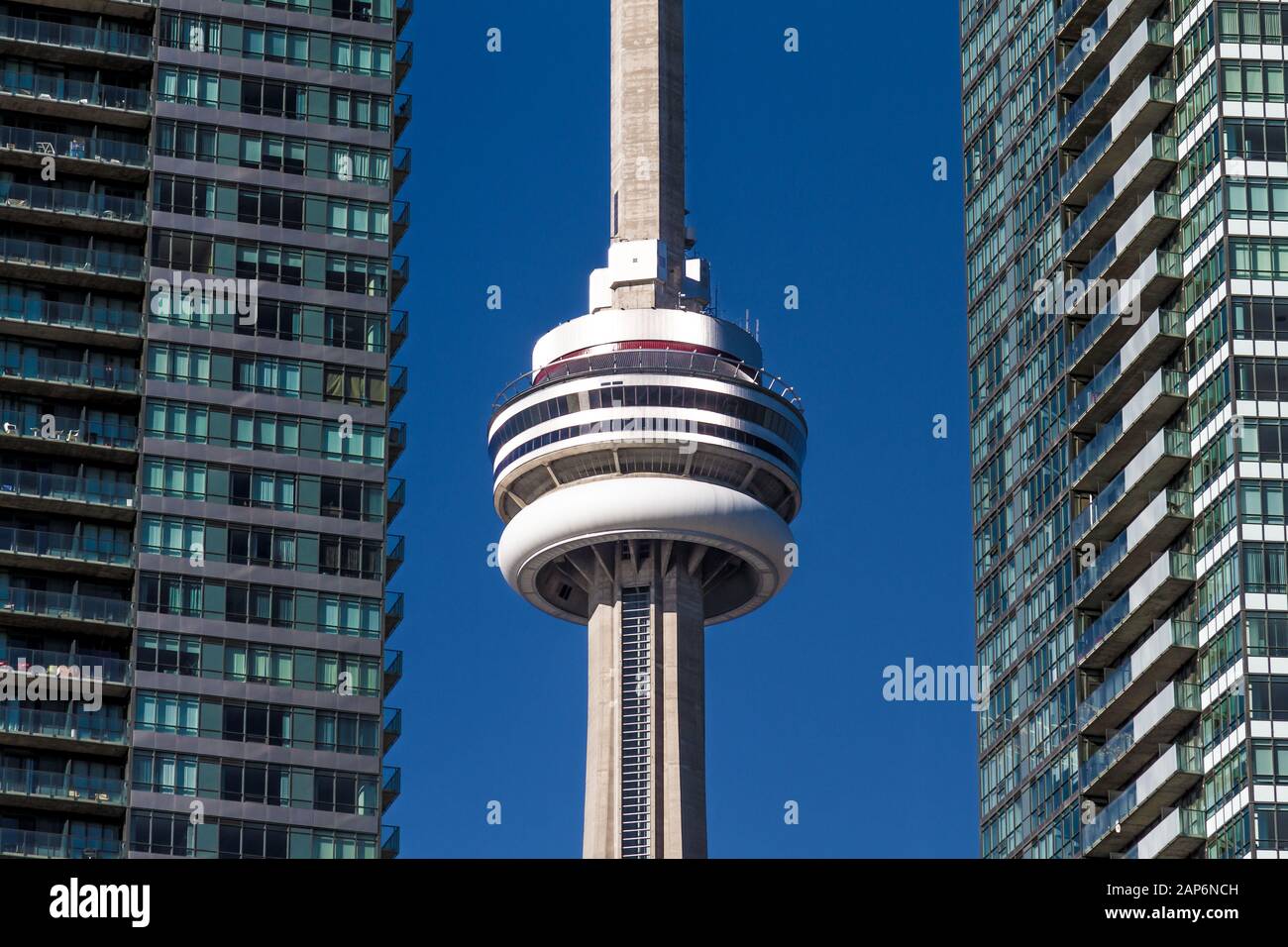 Two high-rise flats with CN Tower in between Stock Photo - Alamy