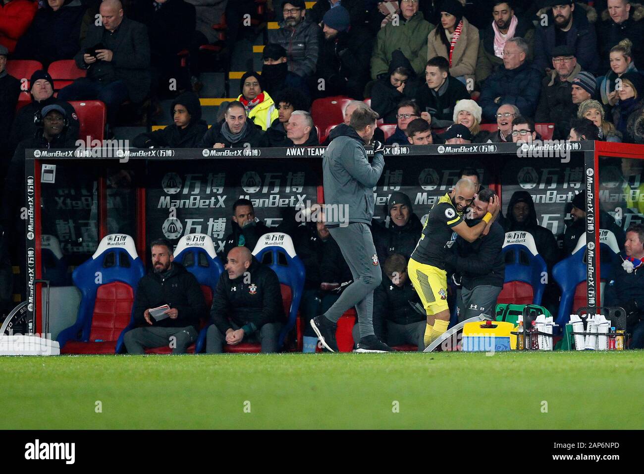 London, UK. 21st Jan, 2020. GOAL - Nathan Redmond of Southampton ...