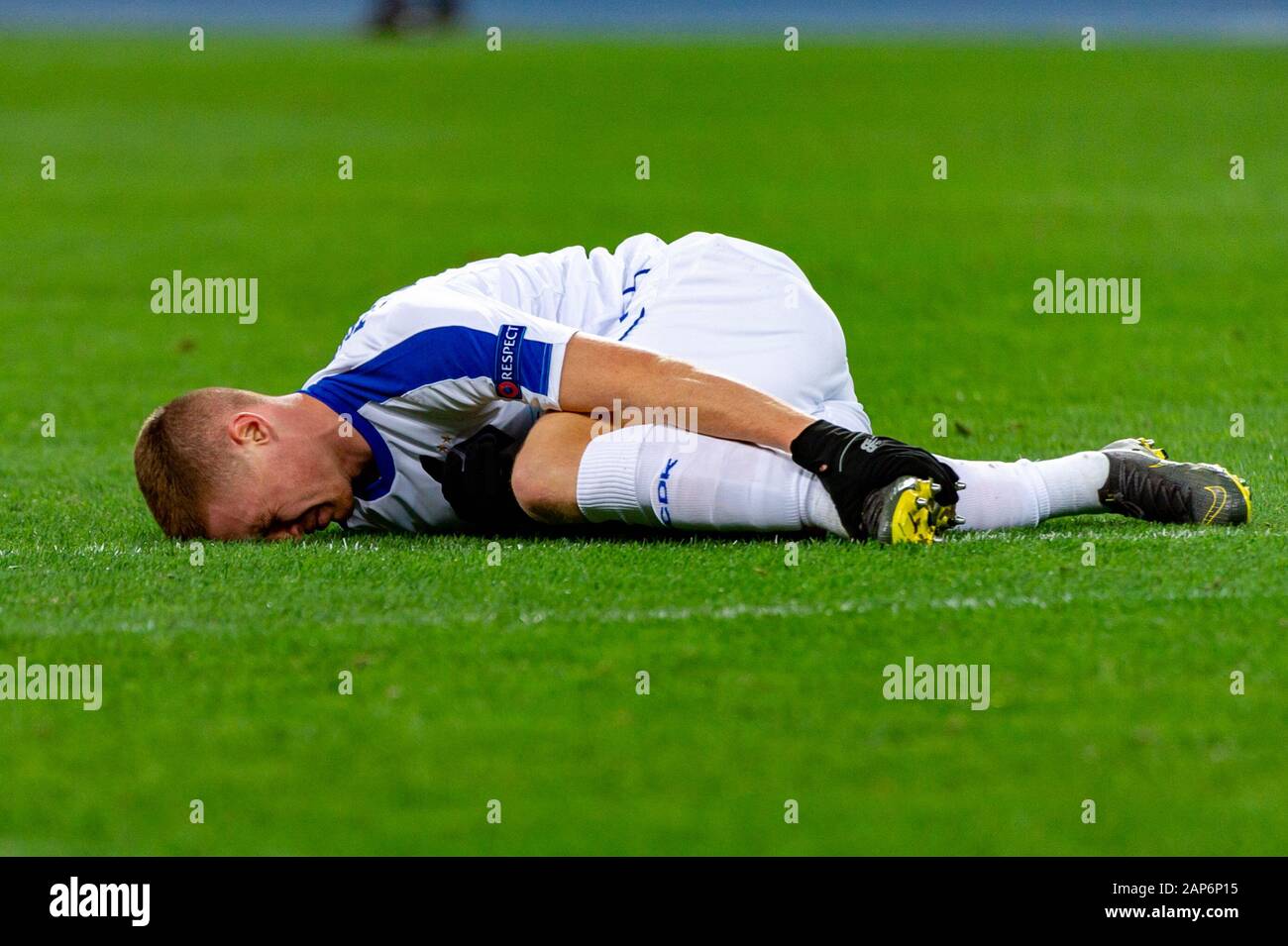 Kiev - Mar 14, 2019: Mykyta Burda 26. Dynamo Kyiv - Chelsea London ...