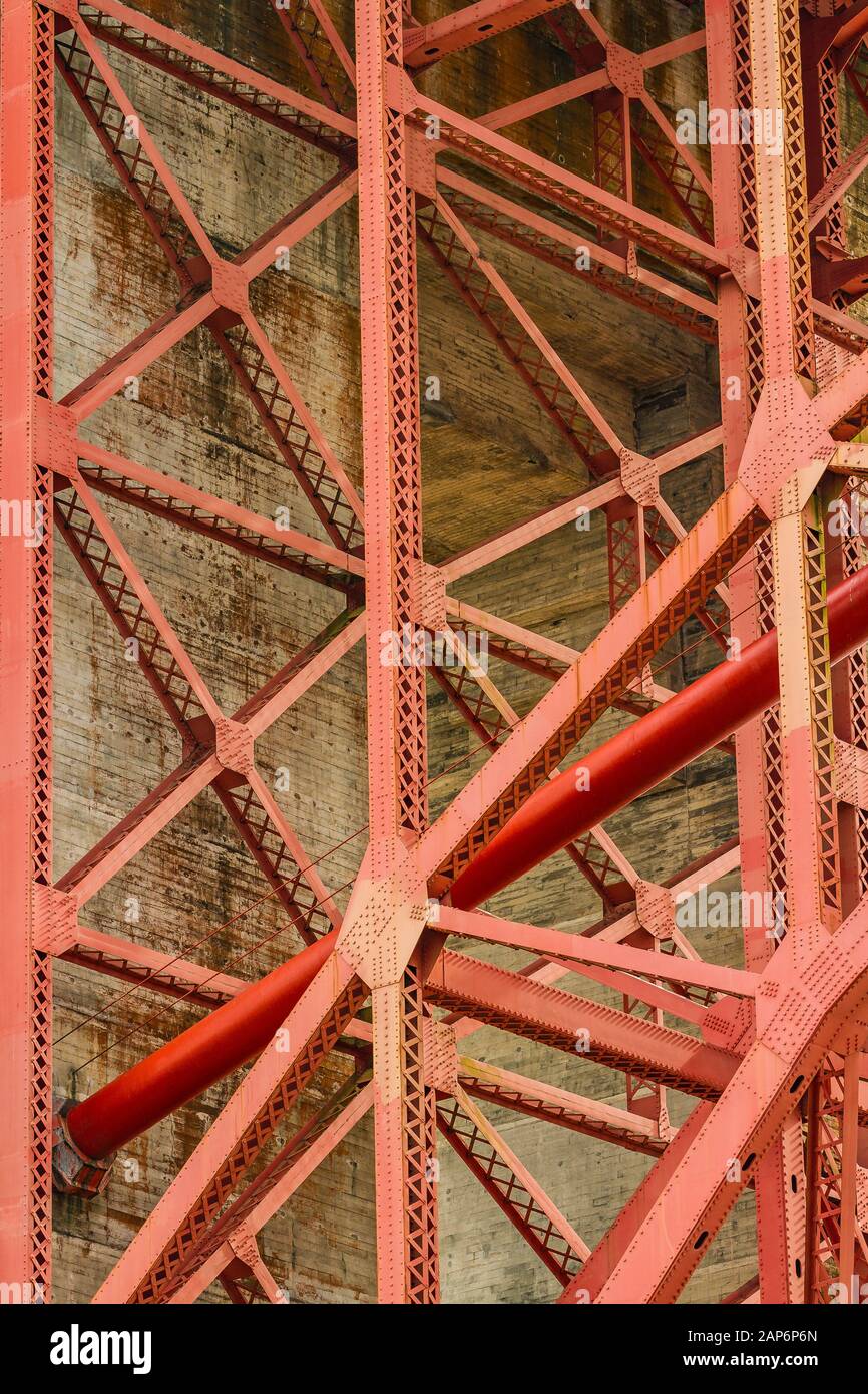 Construction transport bridge red pillars hi-res stock photography and ...
