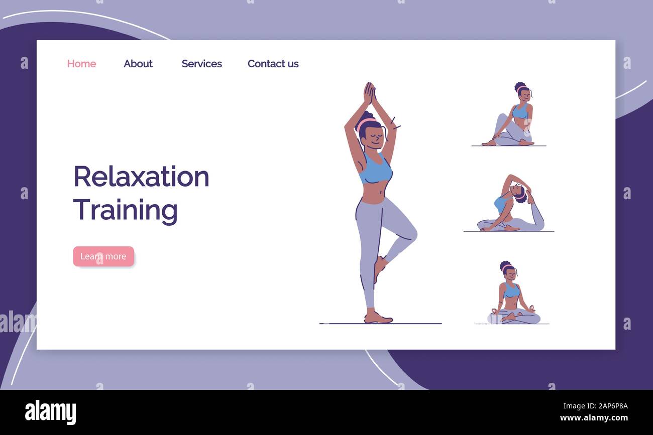 Relaxing Training Landing Page Vector Template Yoga Practice Website relaxing-training-landing-page-vector-template-yoga-practice-website