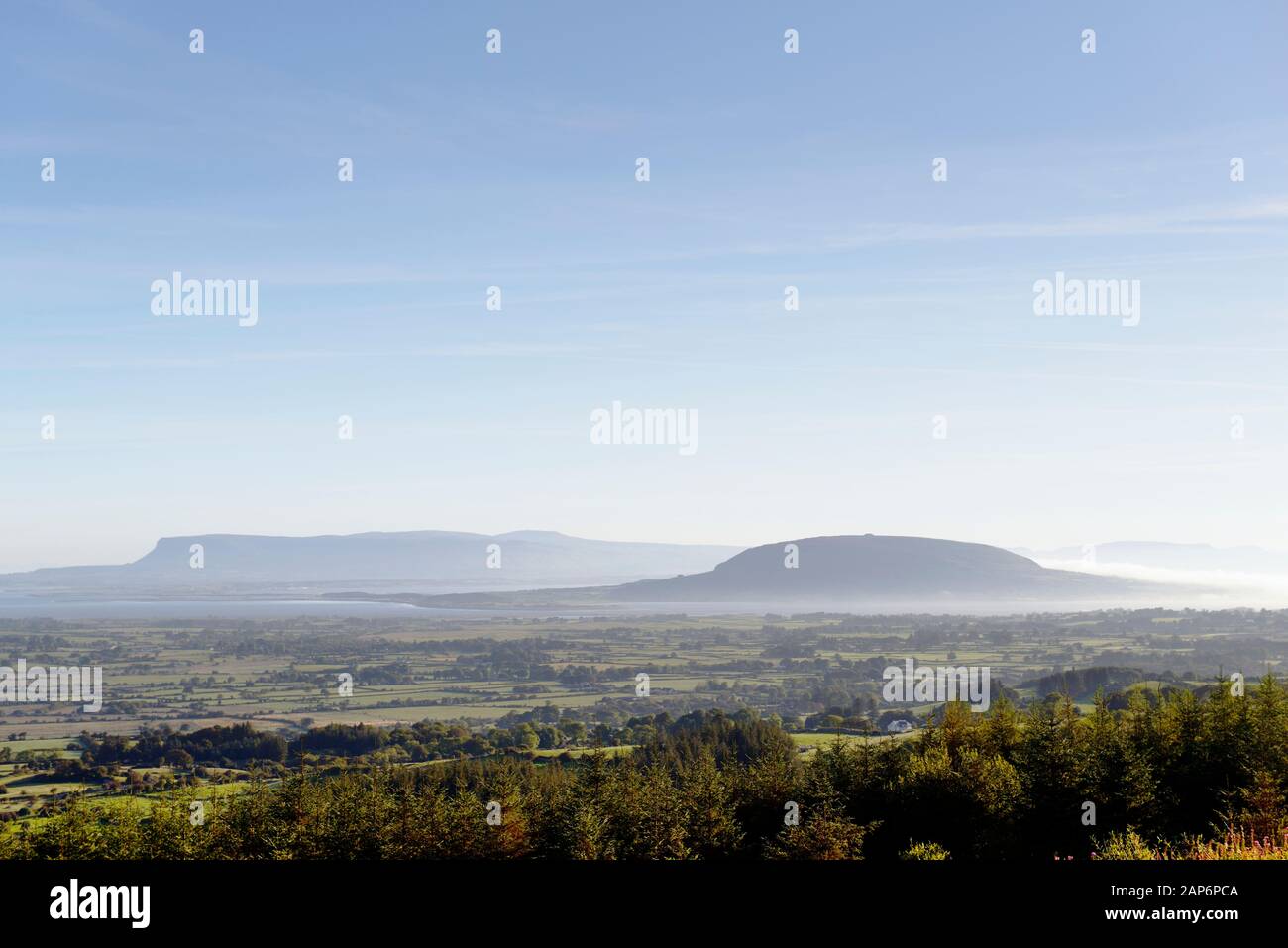 N.E. to Knocknarea Mt. beyond Ballysadare Bay, Sligo, Ireland. Early ...