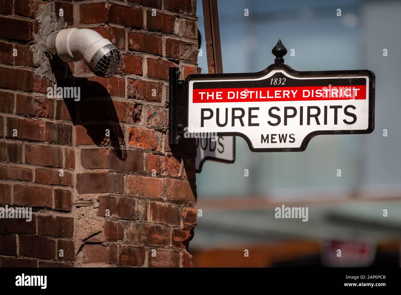 Vintage street sign against a red brick wall Stock Photo - Alamy