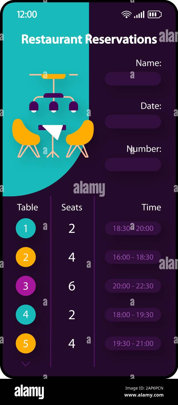 Table booking app Stock Vector Images - Alamy