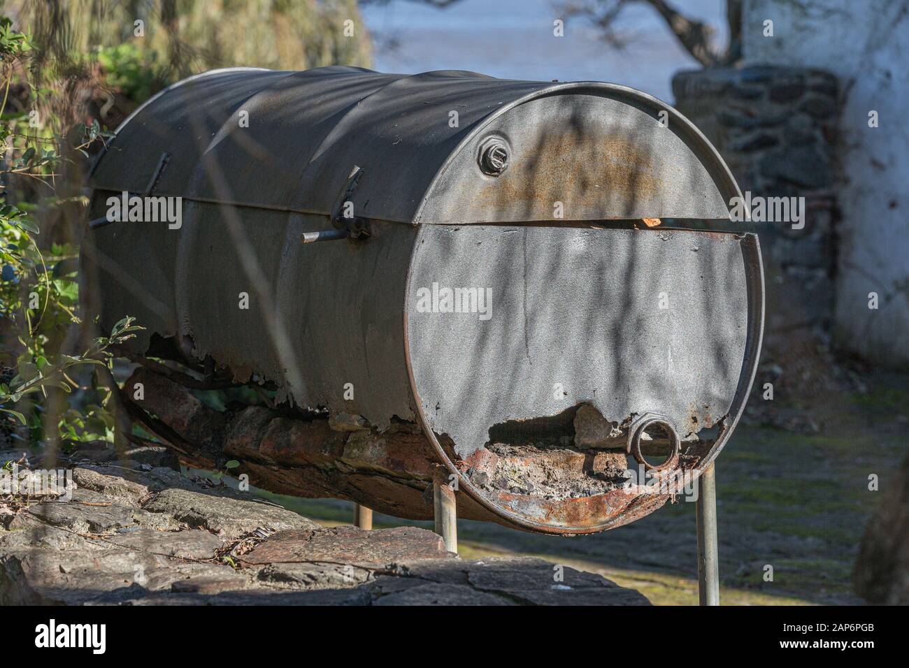 Broken rusted metal barrel hi-res stock photography and images - Alamy