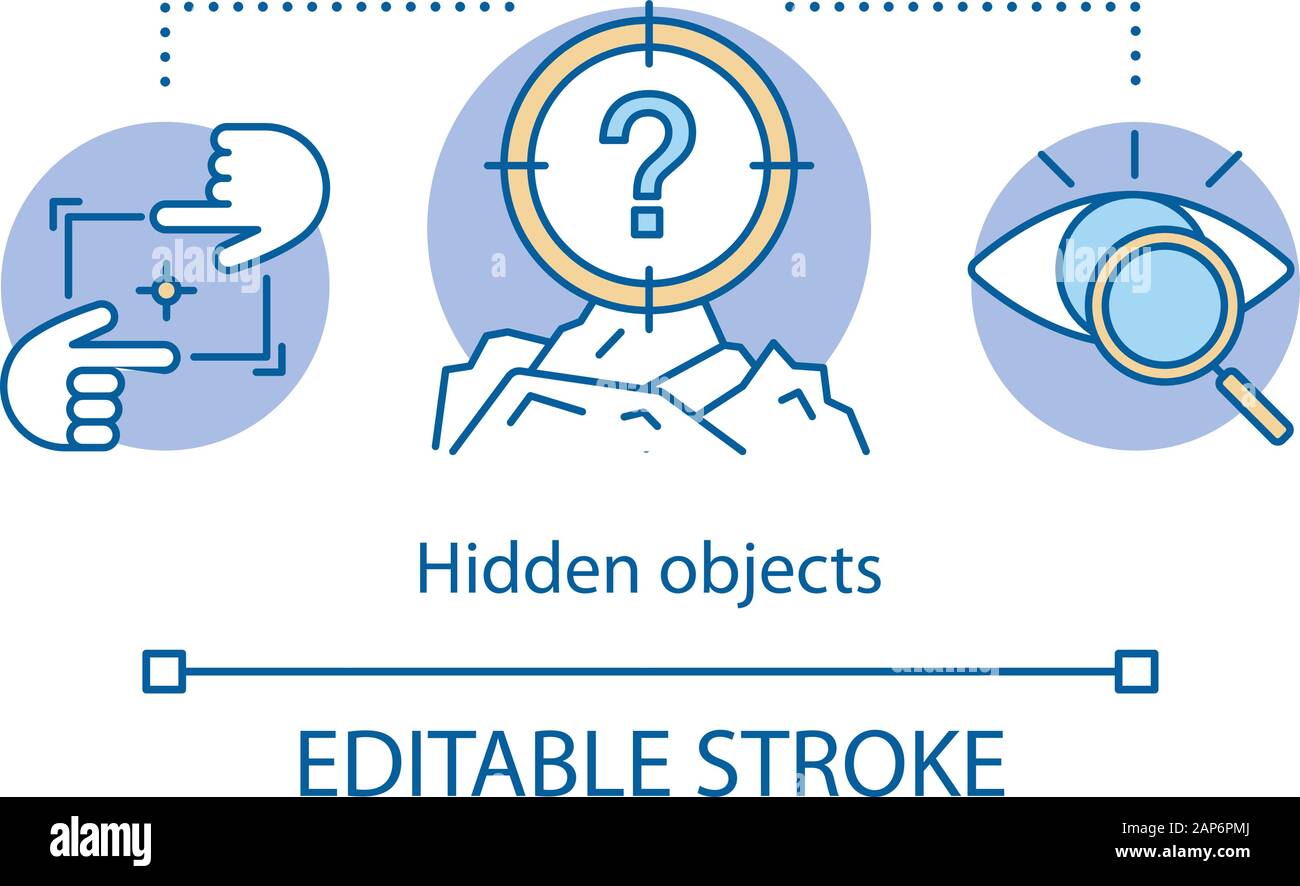 Hidden objects concept icon. Concealed things idea thin line ...
