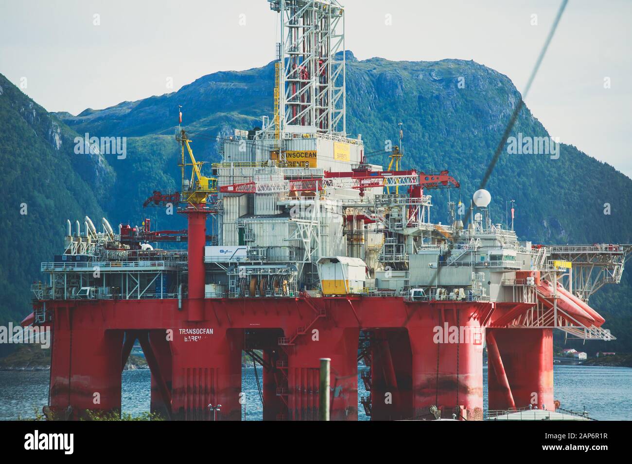 Oil, petroleum and gas platform in the bay, offshore oil and rig ...