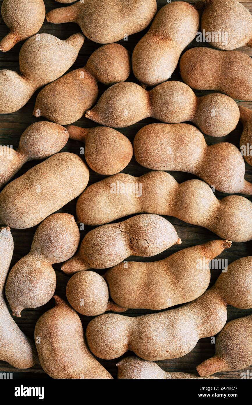 Sweet tamarind, fruits of a tropical tree, macro, close-up Stock Photo ...