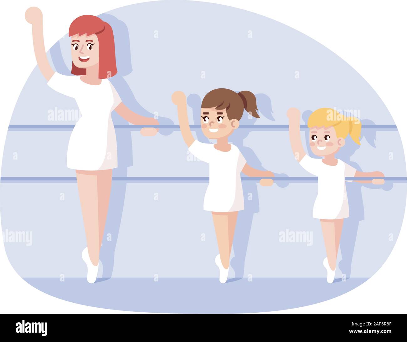 Dance classes for children flat vector illustration. Choreography for ...