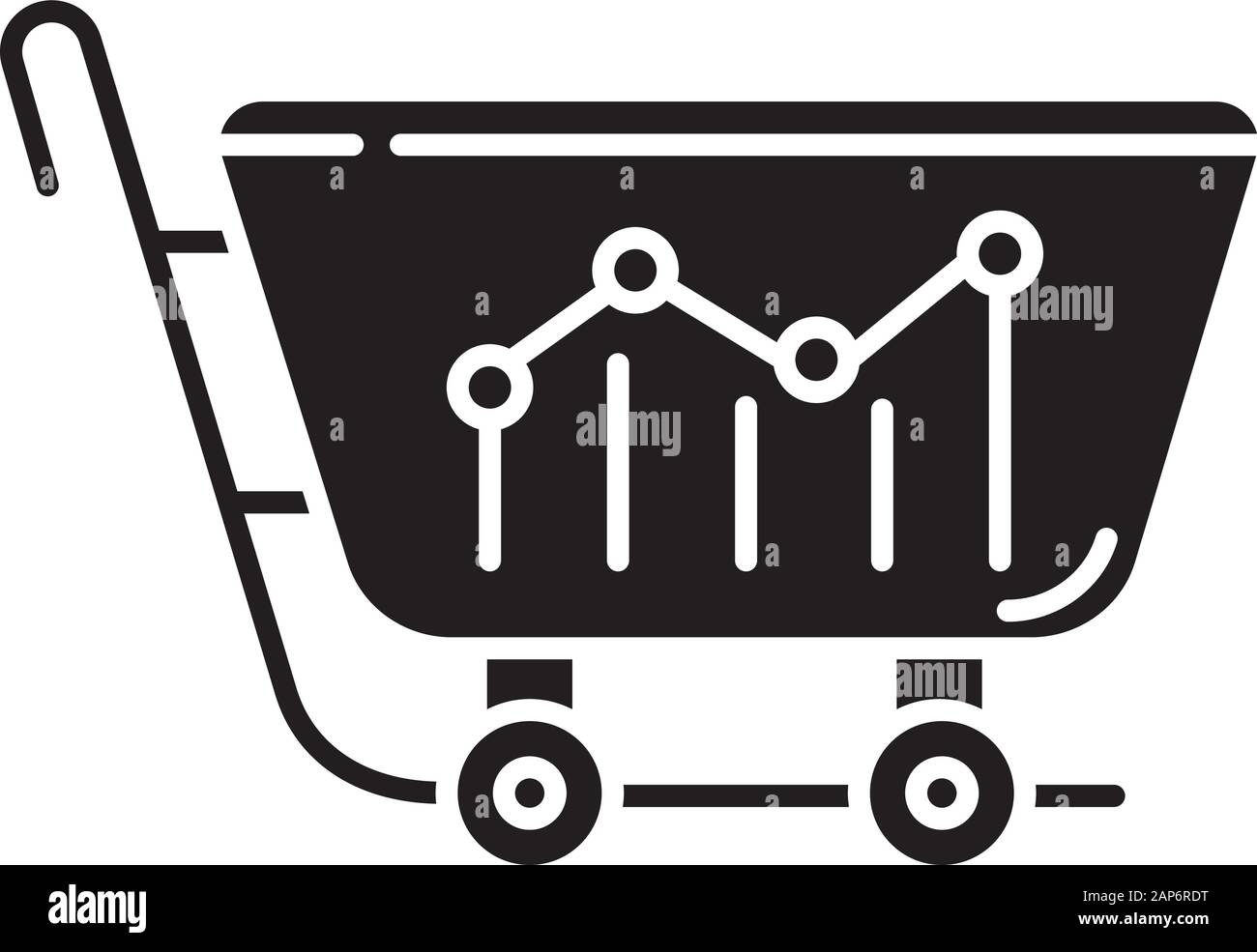 Sell analytics glyph icon. Marketing research. Buying activity ...