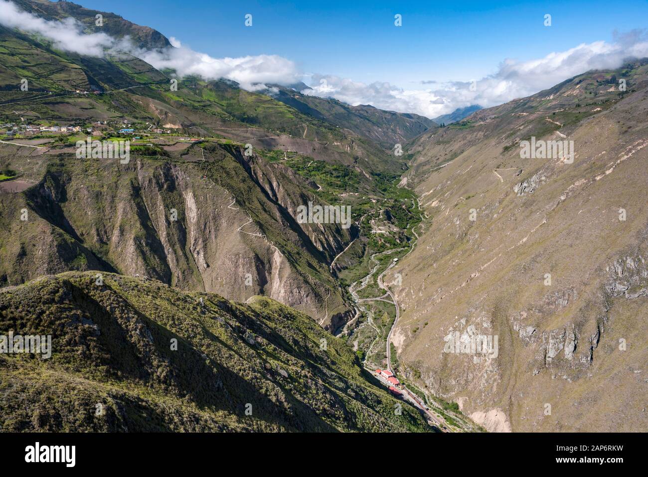 View from the summit of the Devil’s Nose mountain near Alausi, Ecuador ...