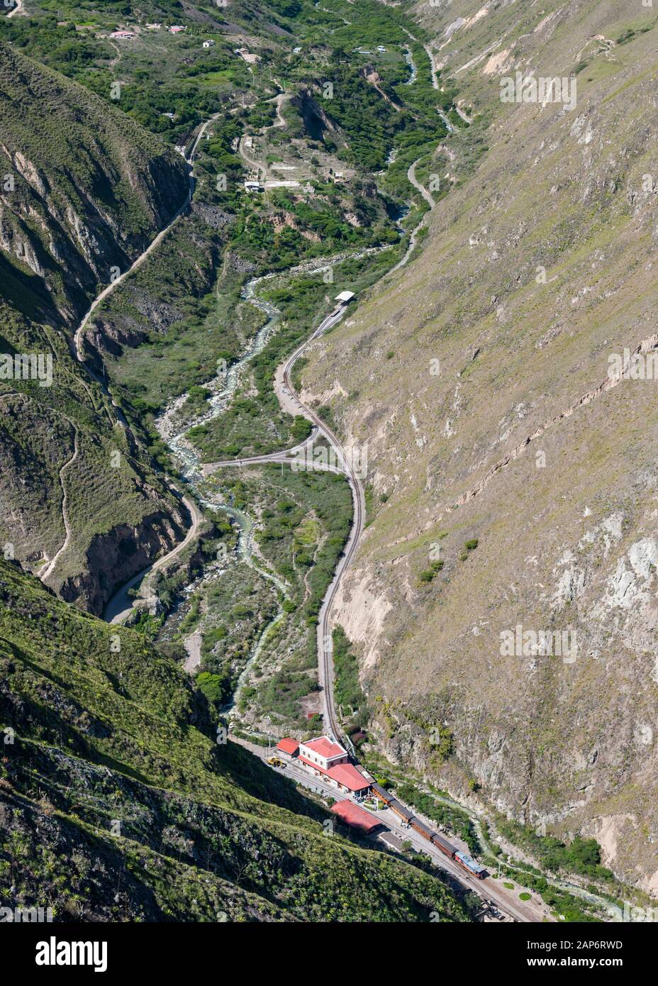 View from the summit of the Devil’s Nose mountain near Alausi, Ecuador ...