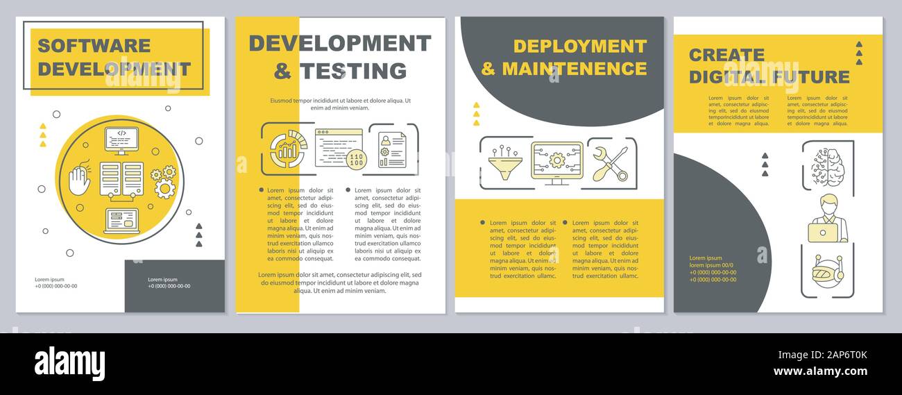 Software development brochure template. Flyer, booklet, leaflet print ...