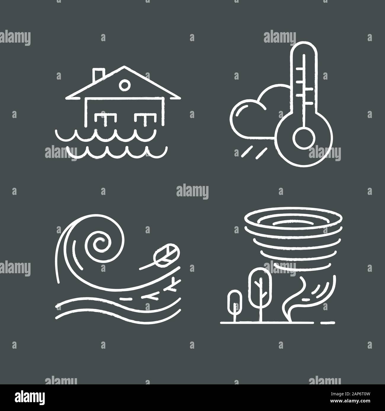 Cataclysm disaster icon set Black and White Stock Photos & Images - Alamy