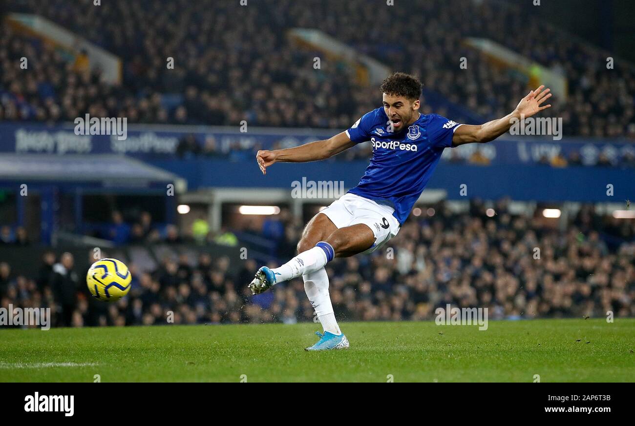 Everton's Dominic Calvert-Lewin scores his side's second goal of the ...