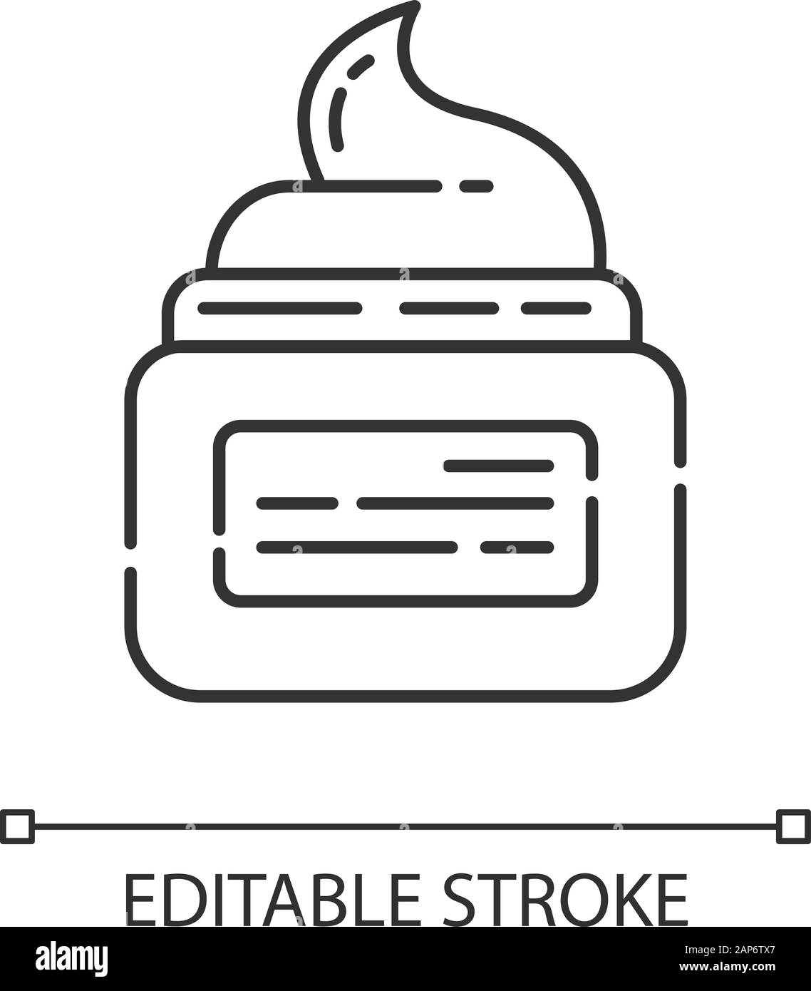 Moisturizing cream linear icon. Waxing, depilation aftercare product in ...