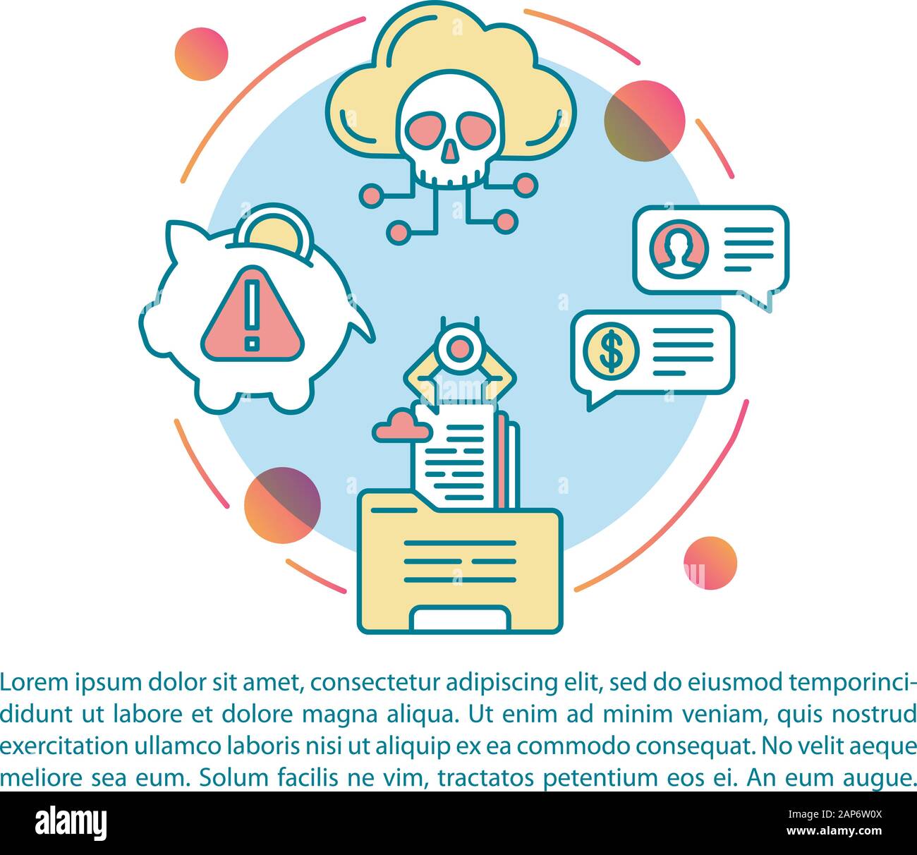 Attention scam article page vector template. Fraud alert brochure ...