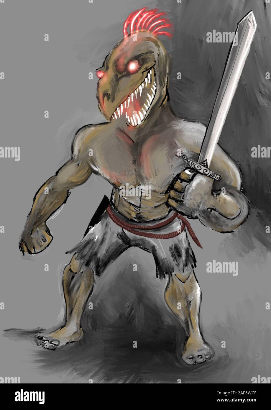 fantasy lizard man Stock Photo - Alamy