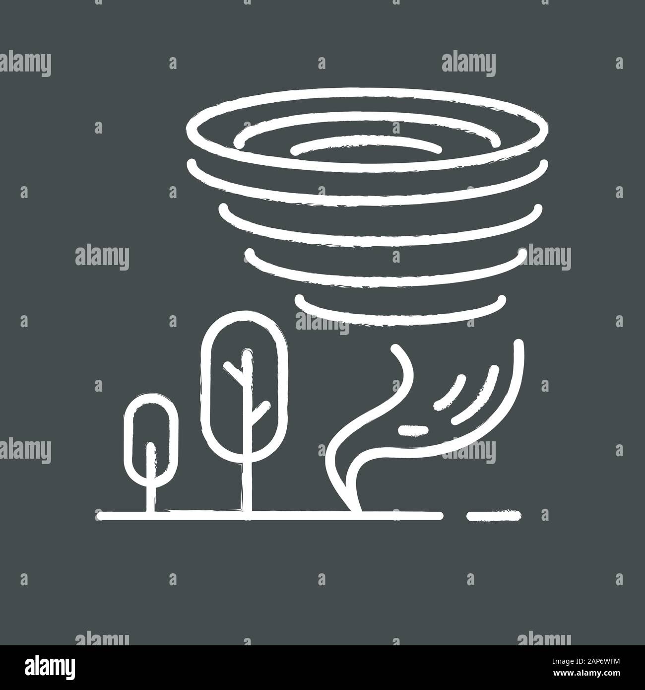Tornado chalk icon. wister. Cyclone. Natural disaster. Extreme weather ...
