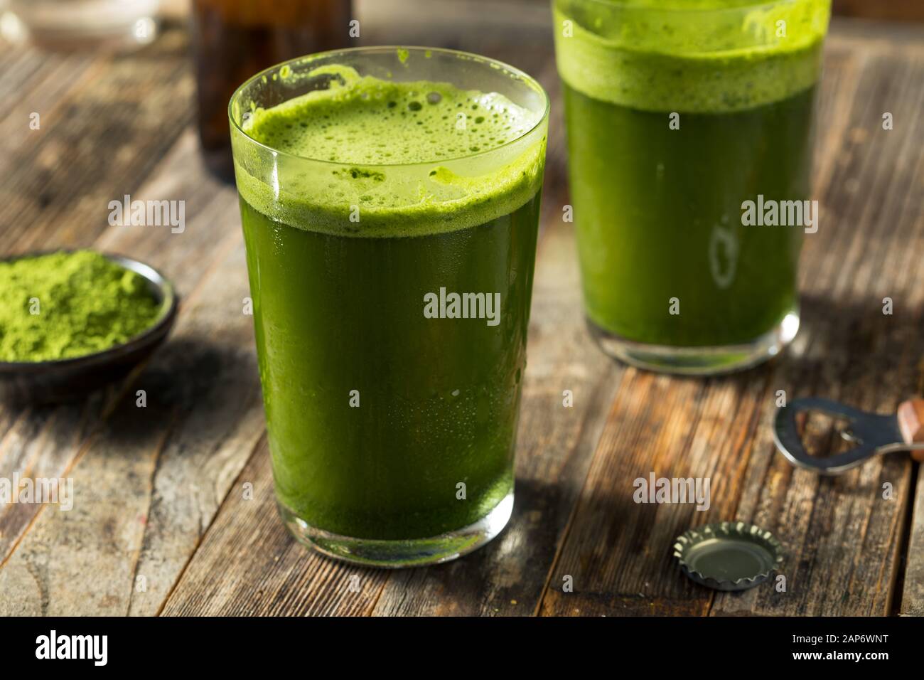 Homemade Green Matcha Beer in a Glass Stock Photo - Alamy