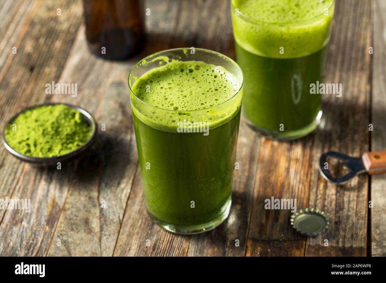 Homemade Green Matcha Beer in a Glass Stock Photo - Alamy